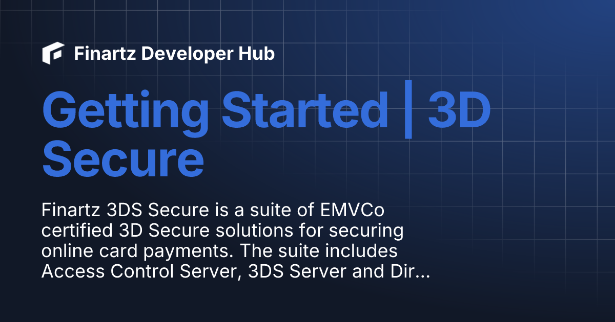 Getting Started | 3D Secure | Finartz Developer Hub